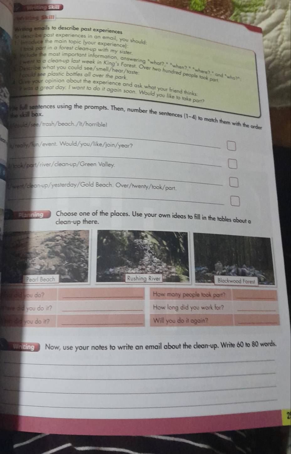 Giải quyết:Siriting Skill Writing Skill Writing emails to describe past ...