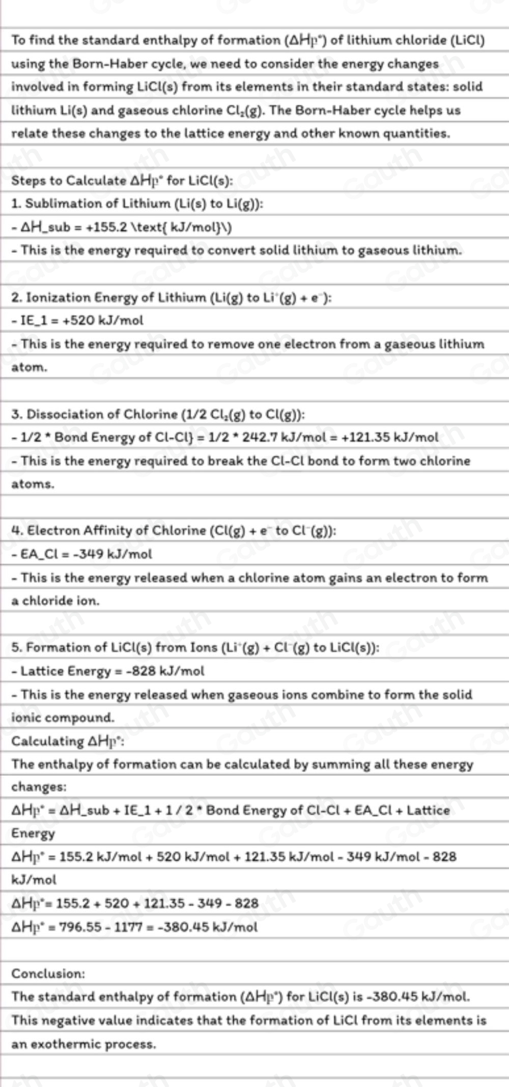 Solved: Calculate the standard enthalpy of formation ( H_formation) for ...