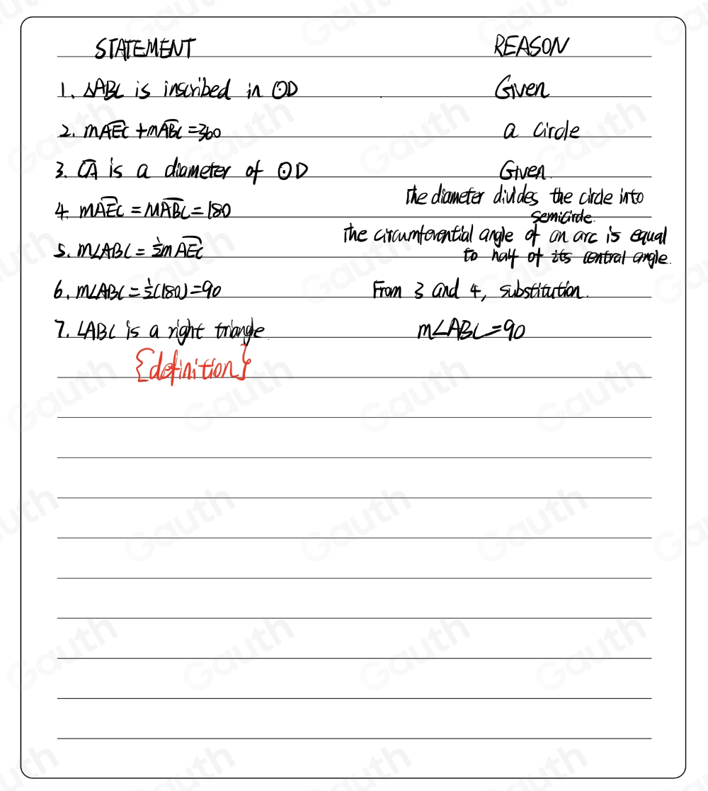 Solved: A Learning Task 3: In your answer sheet, copy and answer. Given : ABC is inscribed in od ...