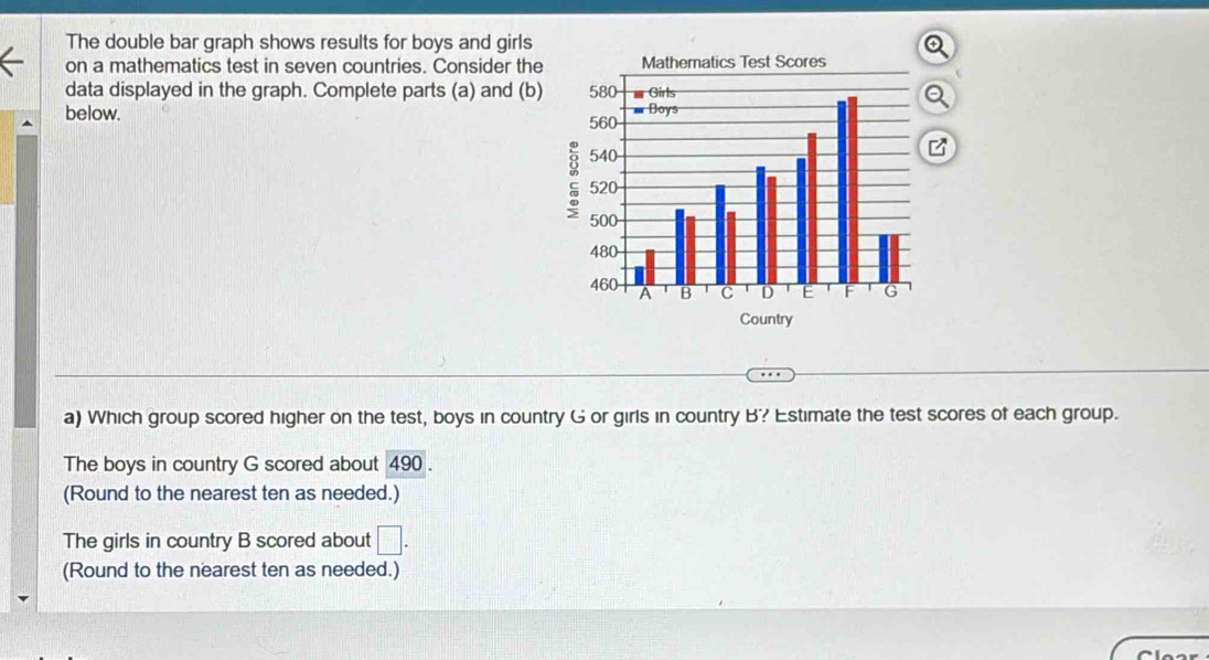 Solved: The double bar graph shows results for boys and girls on a ...