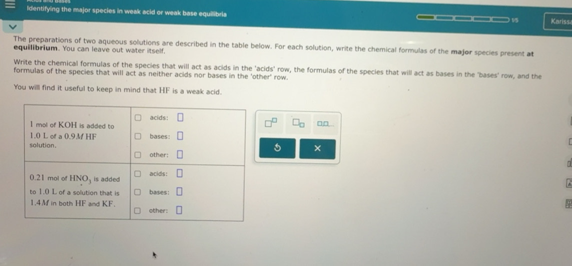 Solved: Identifying the major species in weak acid or weak base ...