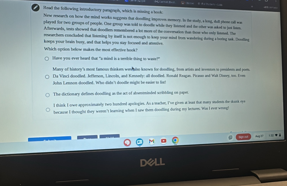 Solved: VHL Cer D= h 。 For thetets - Cuc 6 B ！ Read the following ...