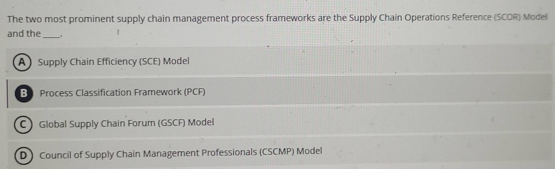 Solved: The two most prominent supply chain management process ...
