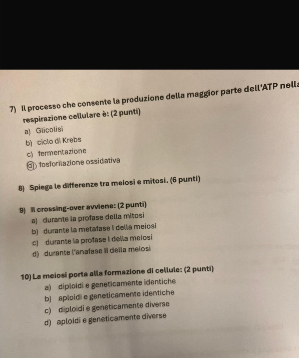 Risolto:Il processo che consente la produzione della maggior parte dell ...