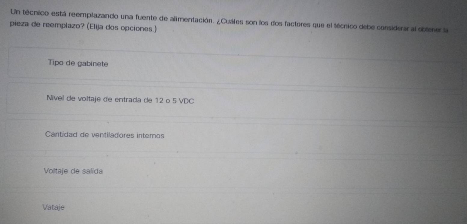 Resuelto:Un técnico está reemplazando una fuente de alimentación ...