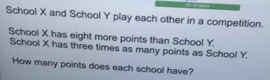 Solved: 29794 1lns School X and School Y play each other in a ...