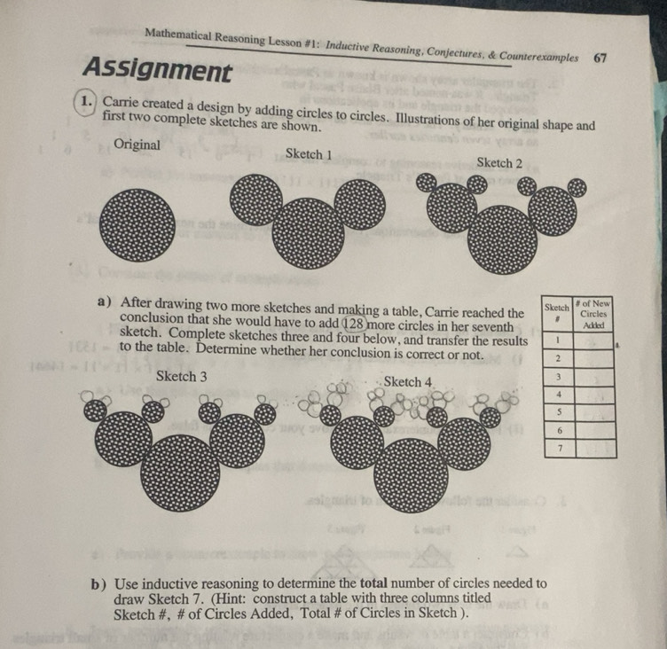 Solved: Mathematical Reasoning Lesson #1: Inductive Reasoning ...