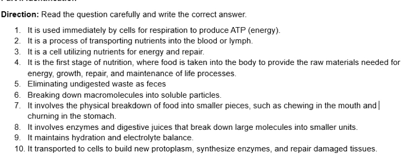 Solved: Direction: Read the question carefully and write the correct ...