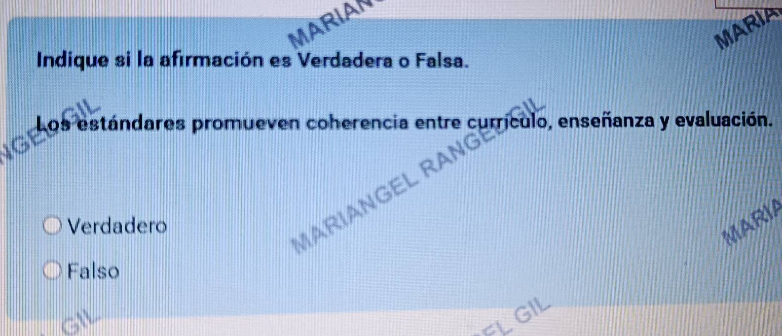 Resuelto:ARIAN MARIA Indique si la afirmación es Verdadera o Falsa. 40s ...