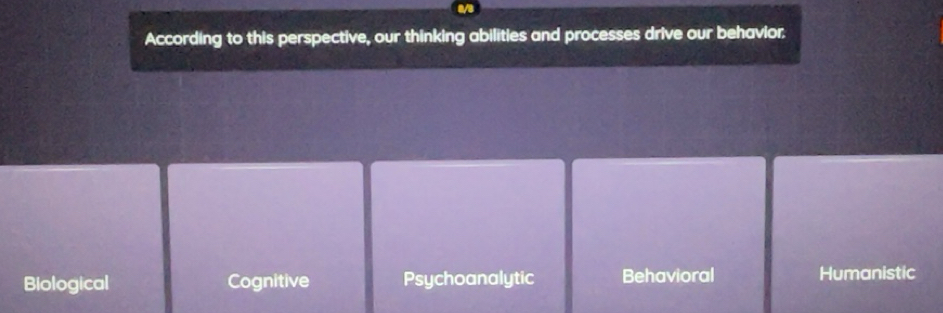 Solved: a According to this perspective, our thinking abilities and ...