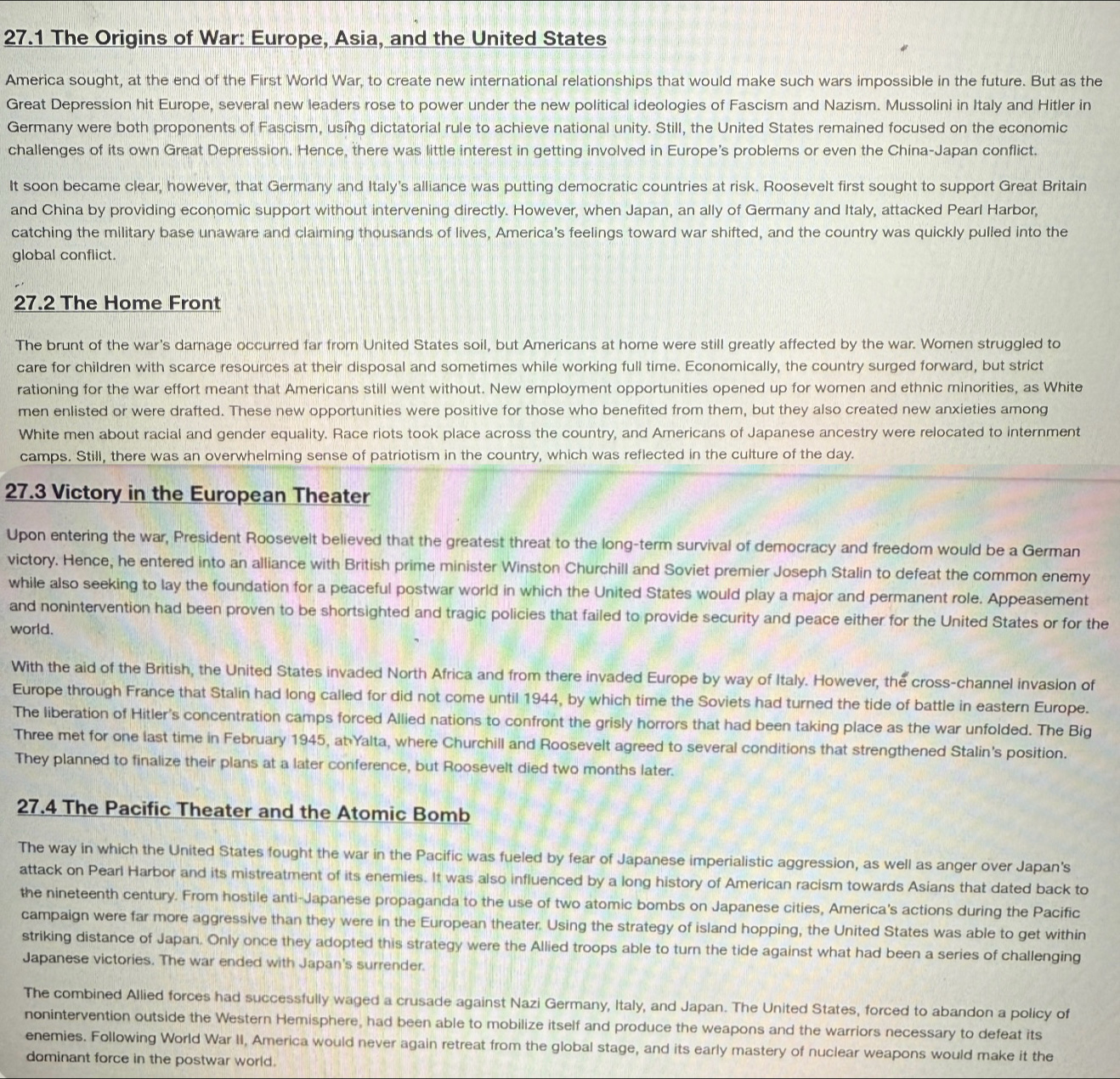 Solved: 27.1 The Origins of War: Europe, Asia, and the United States ...