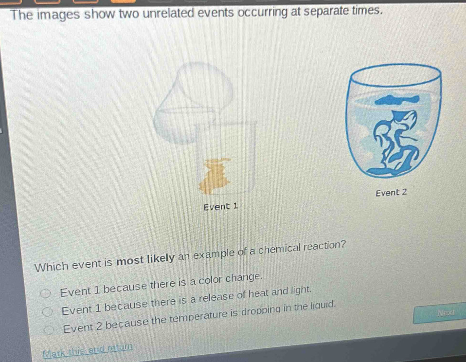 Solved: The images show two unrelated events occurring at separate ...