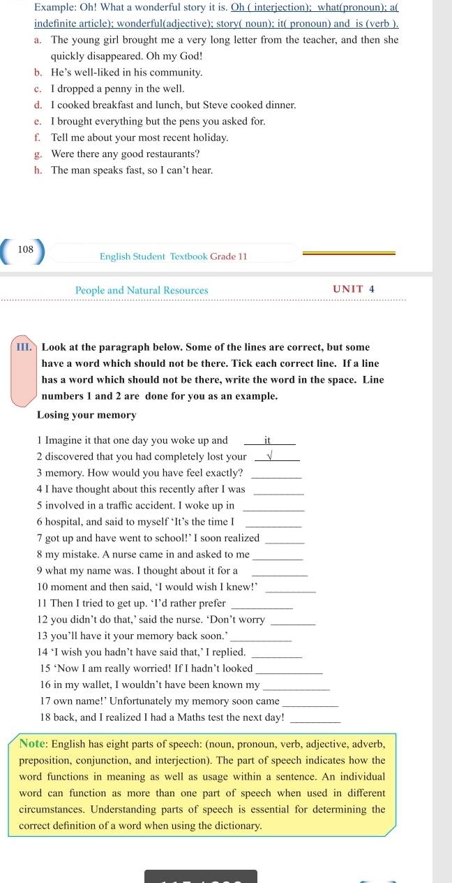 Résolu :Example: Oh! What a wonderful story it is. Oh ( interjection ...