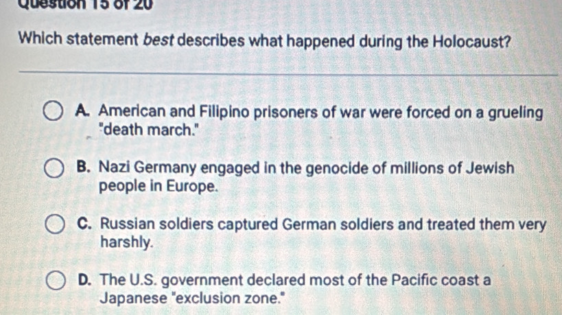 Solved: Which statement best describes what happened during the ...