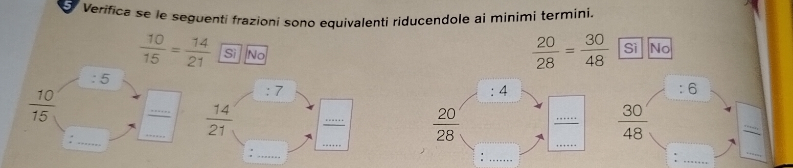 Risolto:' Verifica se le seguenti frazioni sono equivalenti riducendole ...