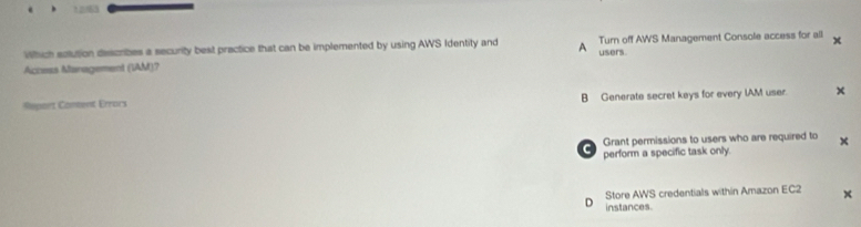 Solved: 1 2/63 Which solution describes a security best practice that ...