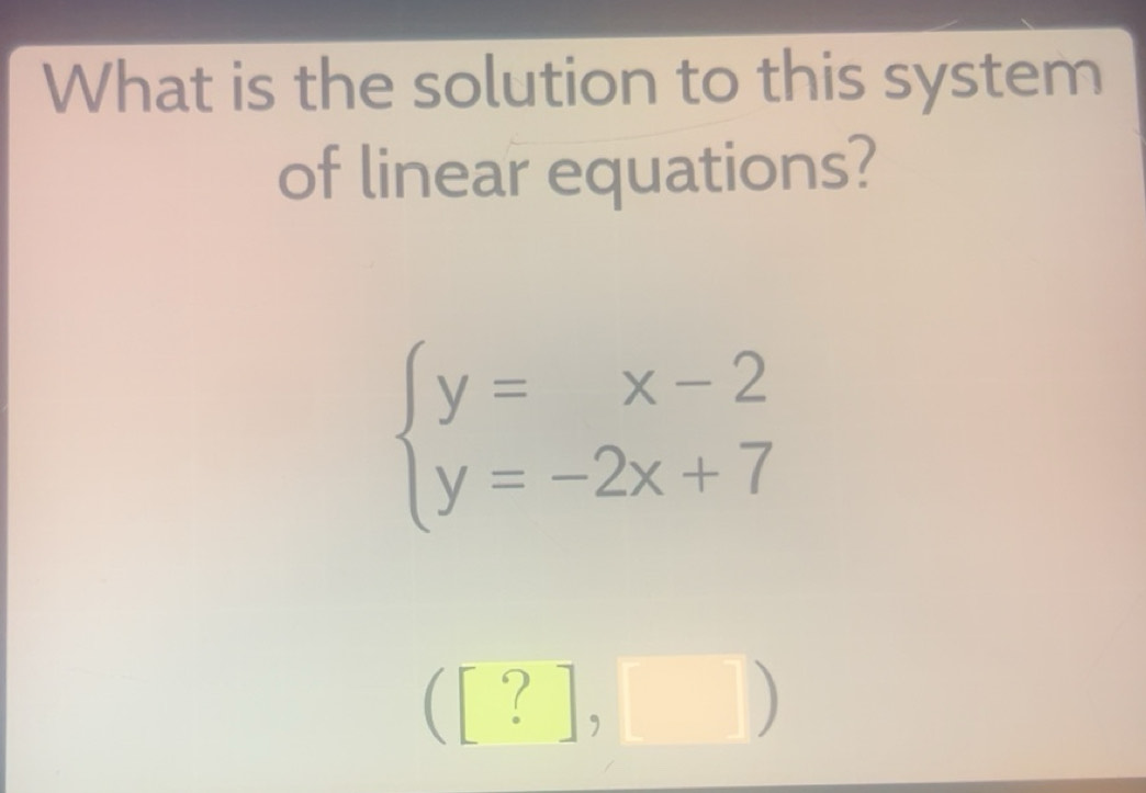 Solved: What is the solution to this system of linear equations ...