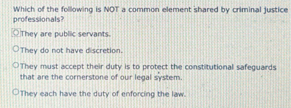 Solved: Which of the following is NOT a common element shared by ...