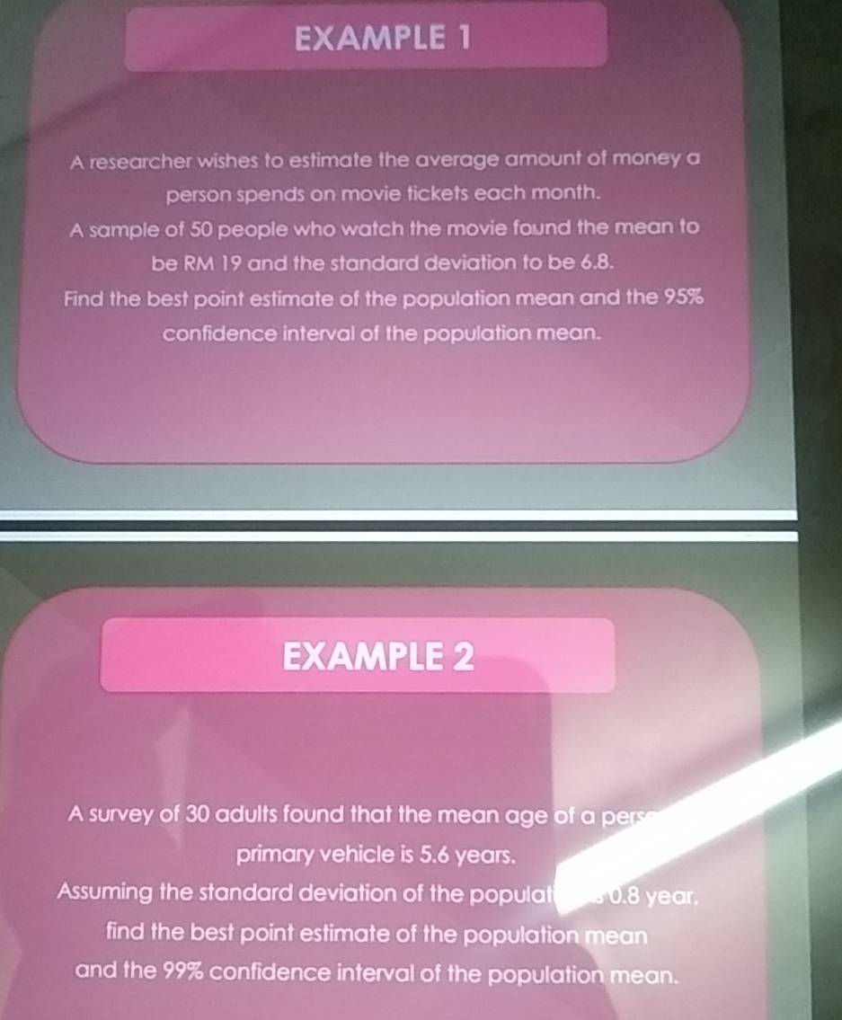 Selesai:EXAMPLE 1 A researcher wishes to estimate the average amount of ...