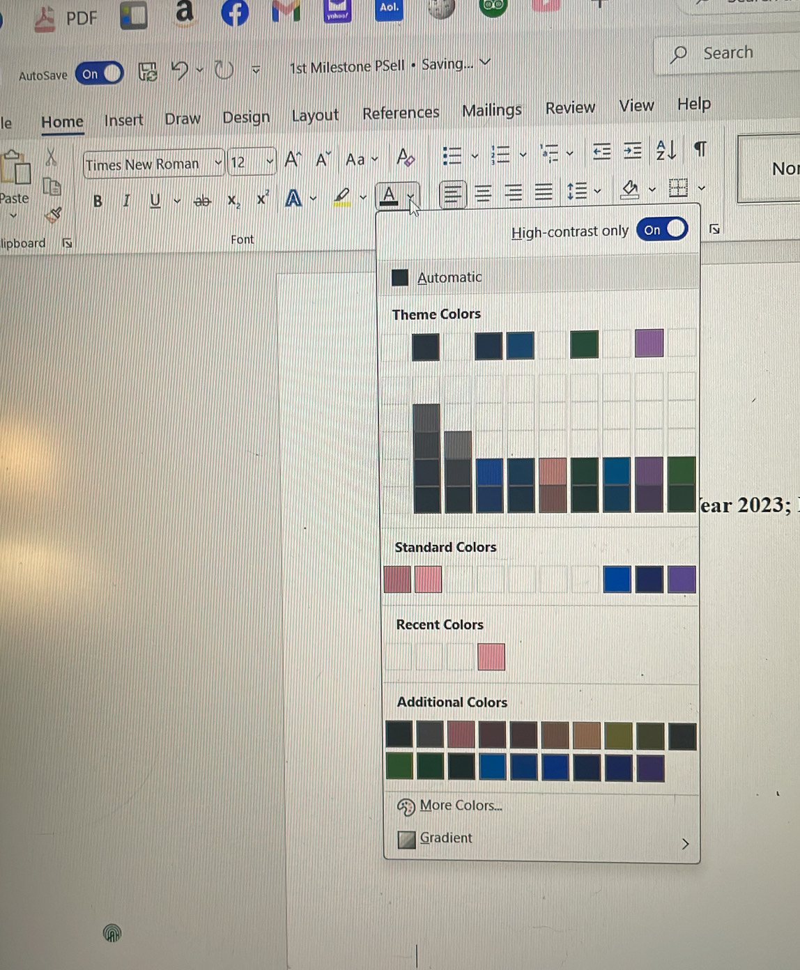 Solved: PDF Aol. AutoSave On 1st Milestone PSell • Saving... Search le ...