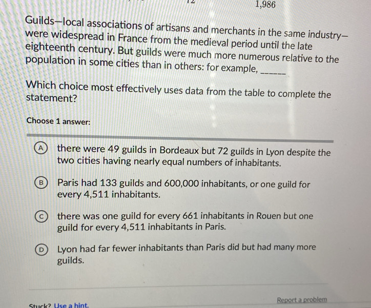 Solved: 1,986 Guilds—local associations of artisans and merchants in ...