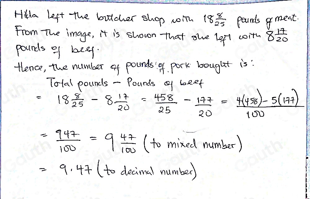 Solved: Represent and Connect At a butcher shop, Hilda bought beef and ...