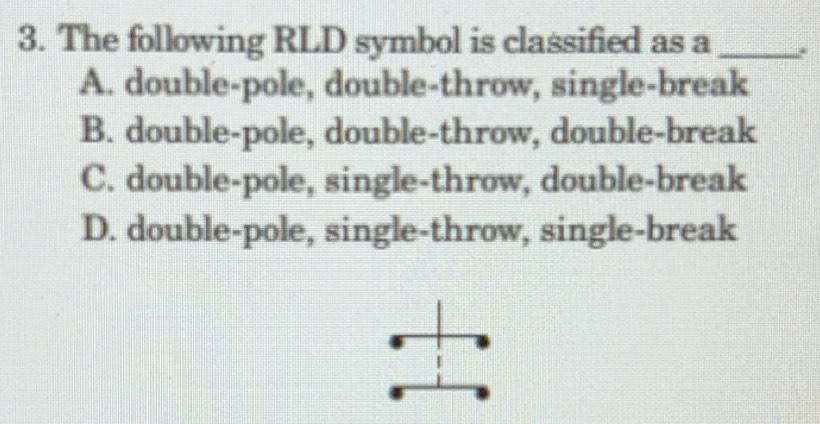 Solved: The following RLD symbol is classified as a_ A. double-pole ...