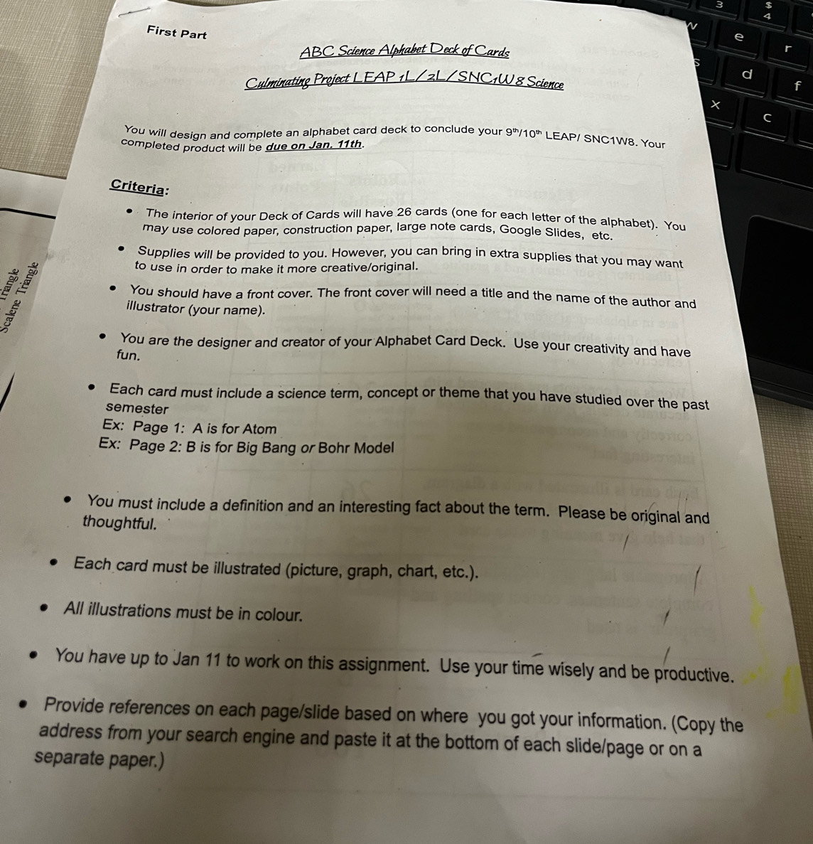 Solved: 3 $ 4 First Part ABC Science Alphabet Deck of Cards r S d ...