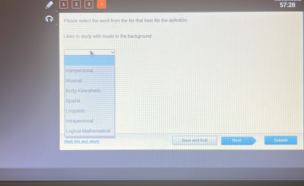 Solved: 1 2 3 4 57:28 Please select the word from the list that best ...