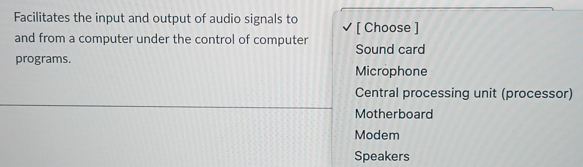 Gelöst:Facilitates the input and output of audio signals to [ Choose ...