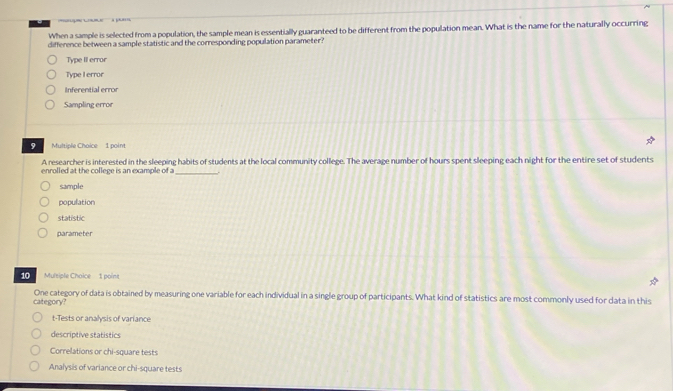 Solved: When a sample is selected from a population, the sample mean is ...