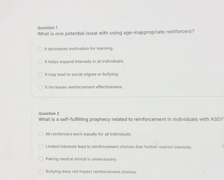 Solved: What is one potential issue with using age-inappropriate ...