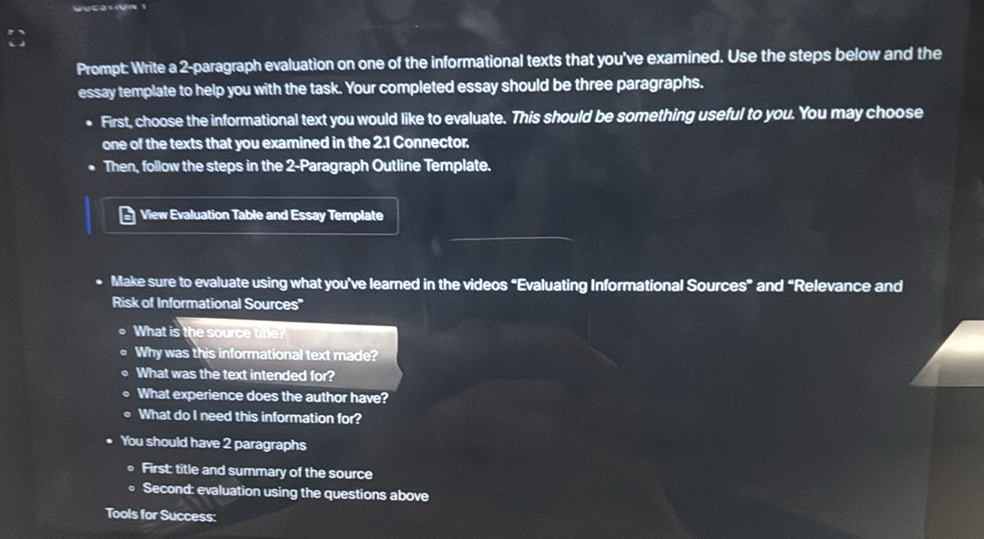 Solved: Prompt: Write a 2 -paragraph evaluation on one of the ...