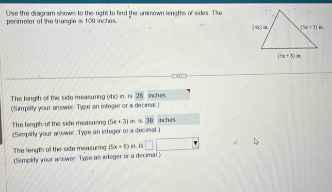 Solved: Use the diagram shown to the right to find the unknown lengths ...