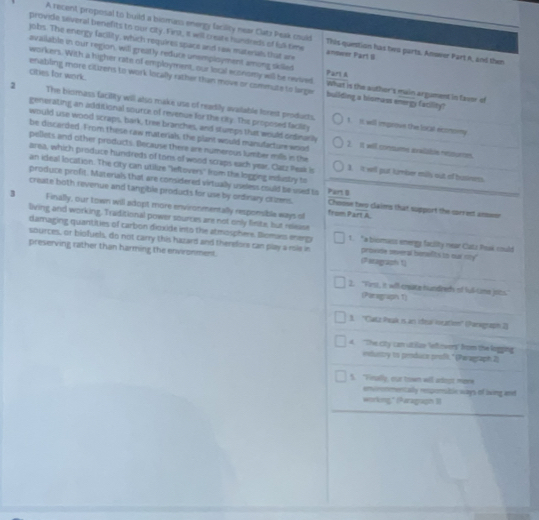 Solved: A recent proposal to build a biomass energy facilley near Catz ...