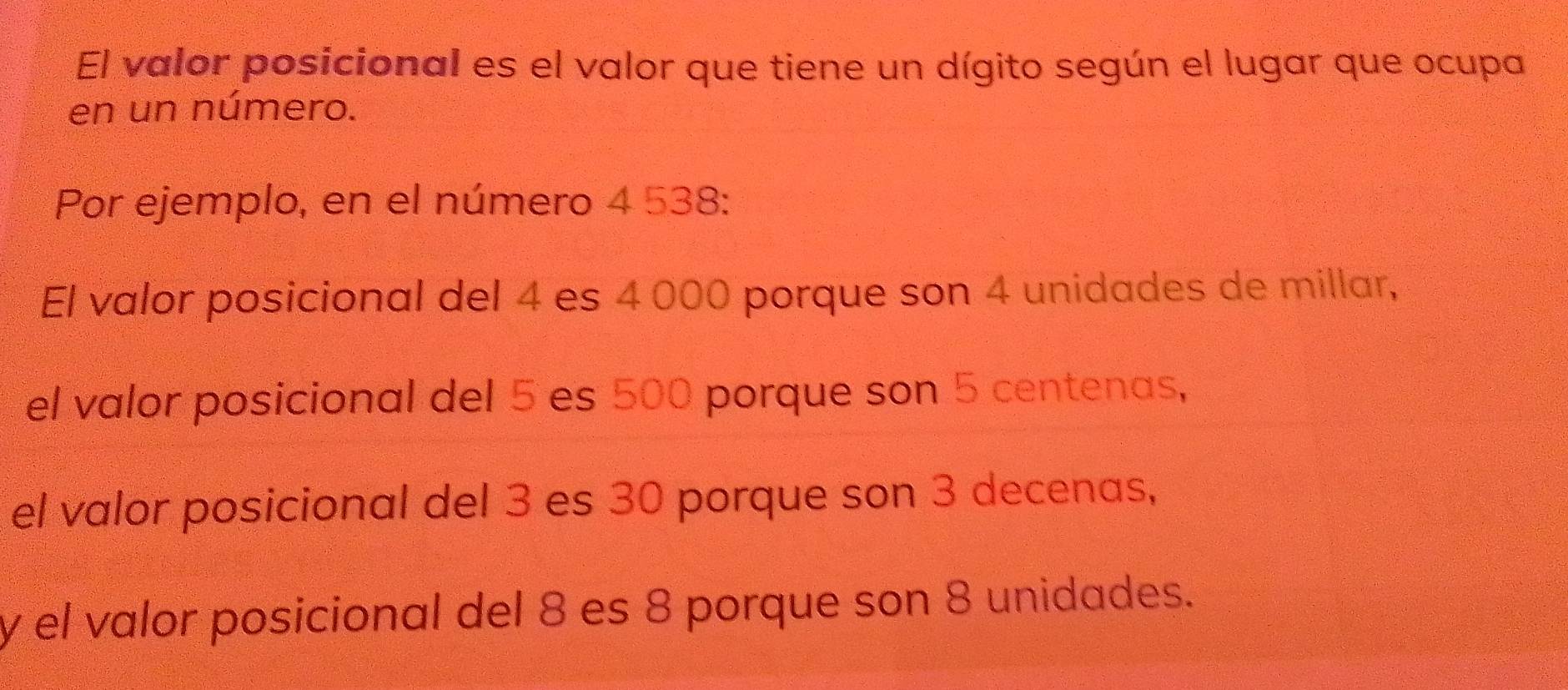 Resuelto:El valor posicional es el valor que tiene un dígito según el ...