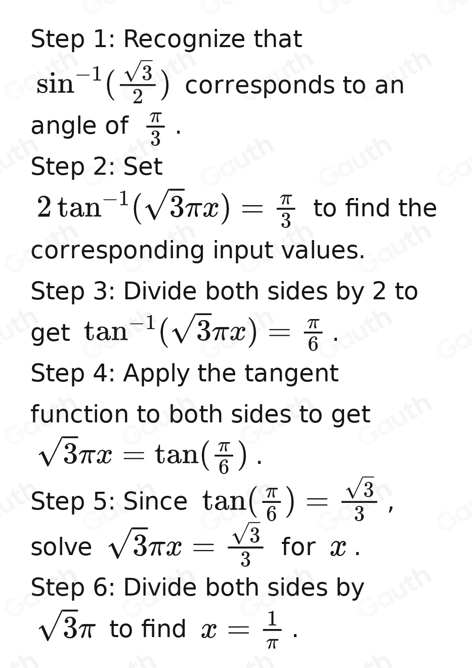 Solved: The function m is given by m(x)=2tan^(-1)(sqrt(3)π x). Find all ...