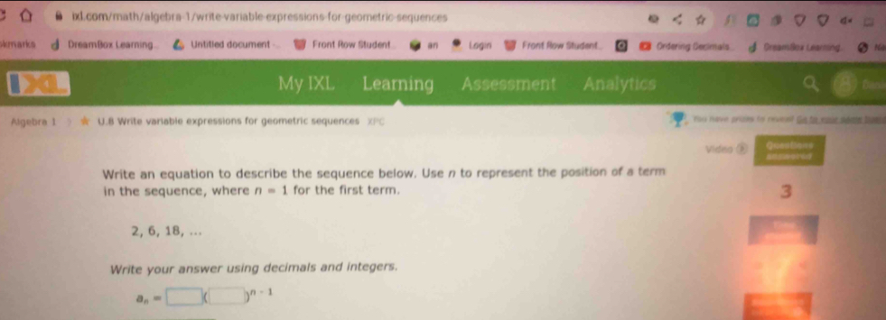Solved: skmarks DreamBox Learning Untitled document - Front Row Student ...