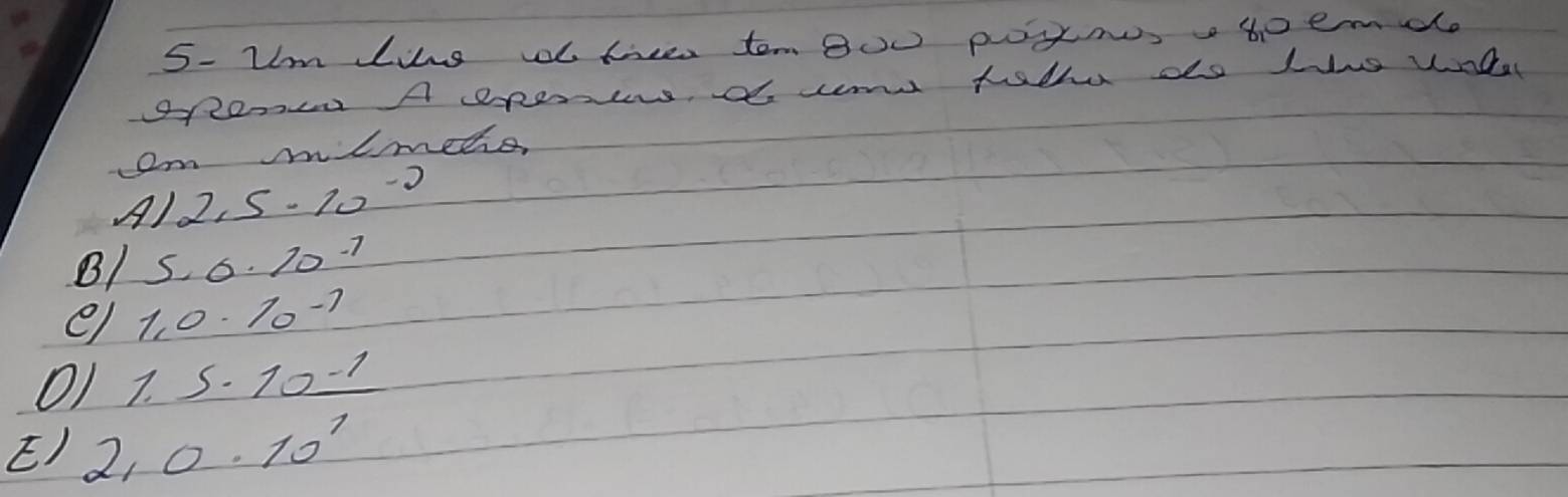 Resolvido:5- Um tins w hen tom BOU pynos t0 em do opomen A epeus, a ume ...