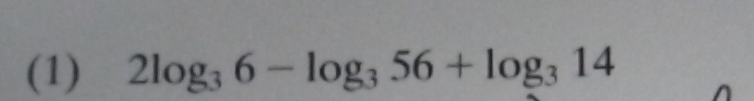 Resuelto:(1) 2log _36-log _356+log _314