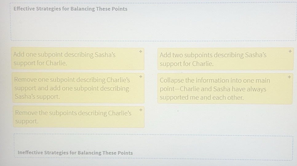 Solved: Effective Strategies for Balancing These Points Add one ...