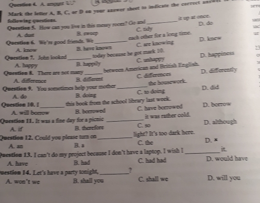 Giải quyết:ampun 577 Mark the letter A, B, C, or D on your answer sheet ...
