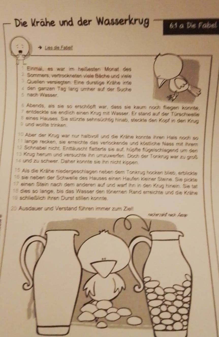 Die Krahe Und Der Wasserkrug