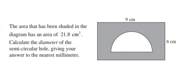 Solved: The area that has been shaded in the diagram has an area of 21 ...