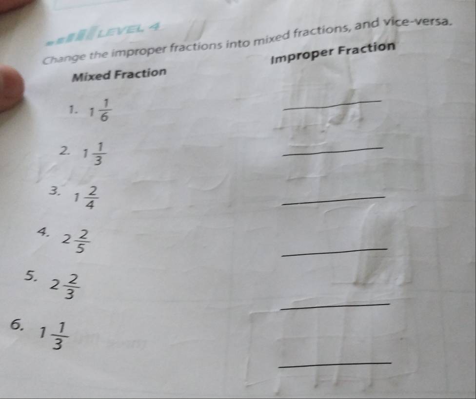 Solved: ve4 Change the improper fractions into mixed fractions, and ...