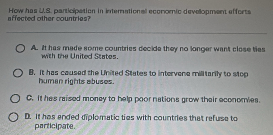 Solved: How has U.S. participation in international econornic ...
