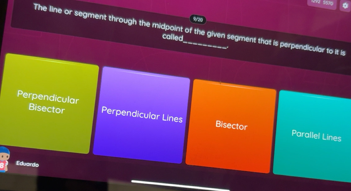 Solved: 1292 5570 a 9/20 The line or segment through the midpoint of ...