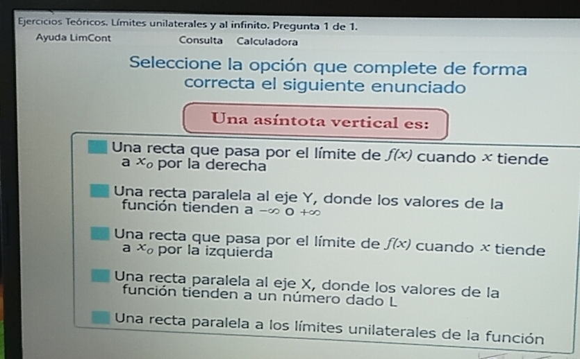 Resuelto:Ejercicios Teóricos. Límites unilaterales y al infinito ...
