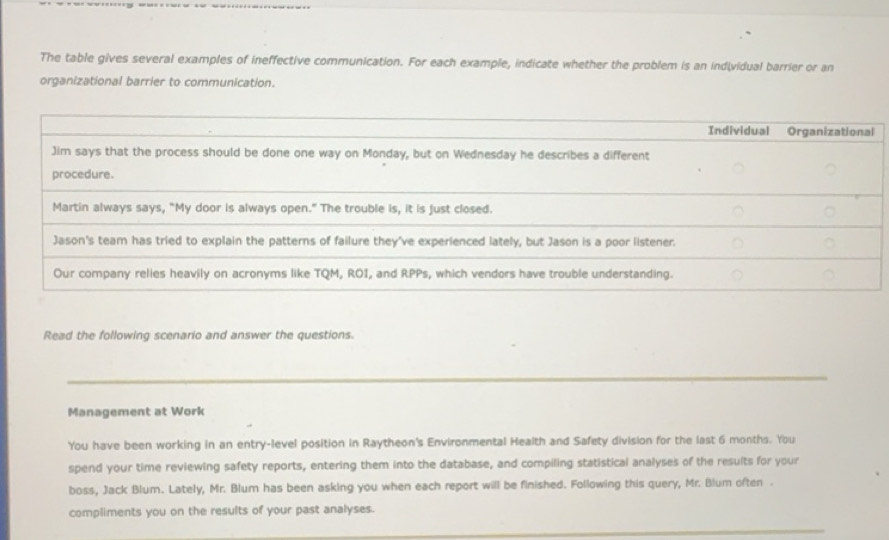 Solved: The table gives several examples of ineffective communication ...
