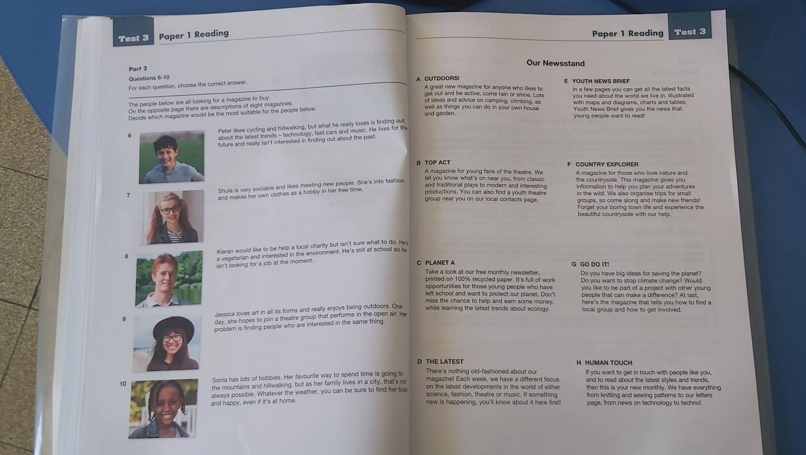 Risolto:Test 3 Paper 1 Reading Paper 1 Reading Test 3 Our Newsstand ...